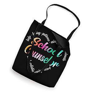School Counselor Heart Word Cloud Watercolor Rainbow Tote Bag