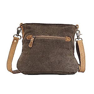 Myra Bag Saplings Upcycled Canvas & Leather Shoulder Bag S-1469