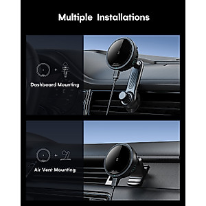 [Ice Cooling Charging] Compatible for Mag-Safe Car Charger,15W ICEBLOCK Magnetic Wireless Car Charger Mount, Hands Free Car Mount for iPhone 15 14 13 12 Pro Max Plus Mini Mag-Safe Case