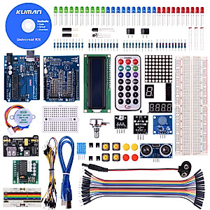 KINREA Project Super Starter Kit with Tutorial, Controller Board, LCD1602, Servo, Stepper Motor, Relay etc. with Arduino IDE Projects K4