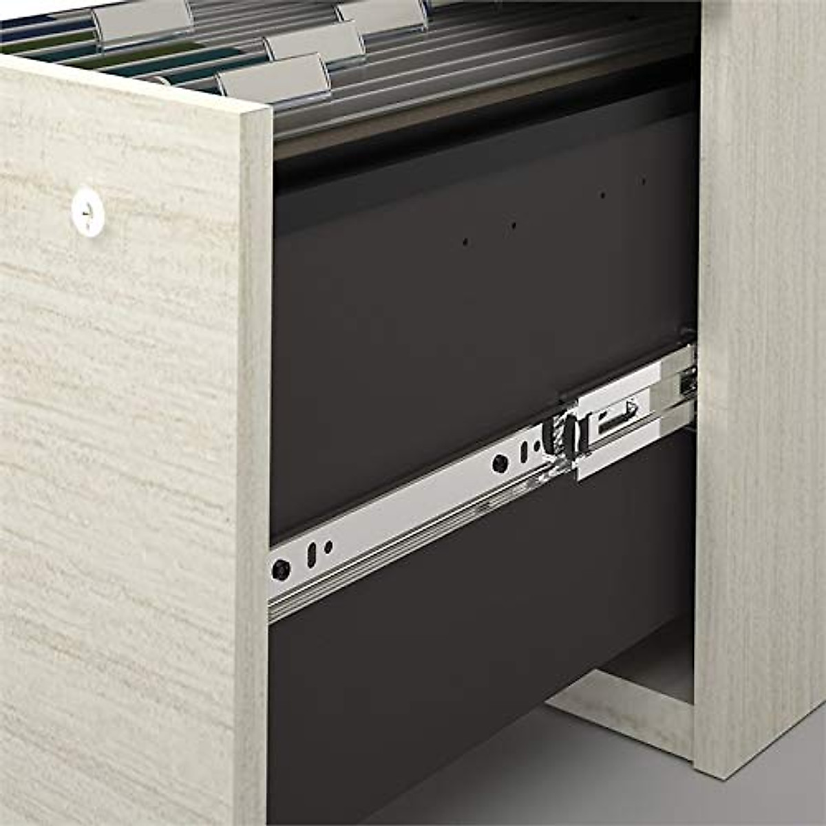 Atlin Designs Wood U Shape Computer Desk with Hutch in White and Chocolate
