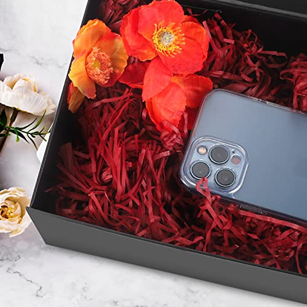 Gift Box 1PC 12x7x4 Inches, Groomsman Box, Rectangle Collapsible Box with Magnetic Lid, Large Wrap Cardboard Paper Shipping Storage Box, Presents Box for Wedding Christmas Birthdays (Matte Black)