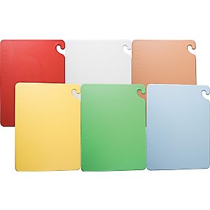 San Jamar CB1520KC 6 Piece Cut-N-Carry Co-Polymer Board System Set with Color Coding Chart, 20" Length x 15" Width x 1/2" Thick