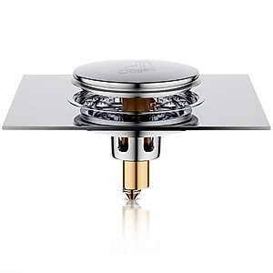 TECHPLUS Shower Drain Cover - Drain Stopper with Spring Core Anti-Odor, Versatile Stainless Shower Floor Drain Strainer for Bathroom and Bathtub Renovation (Large 3.86 in)