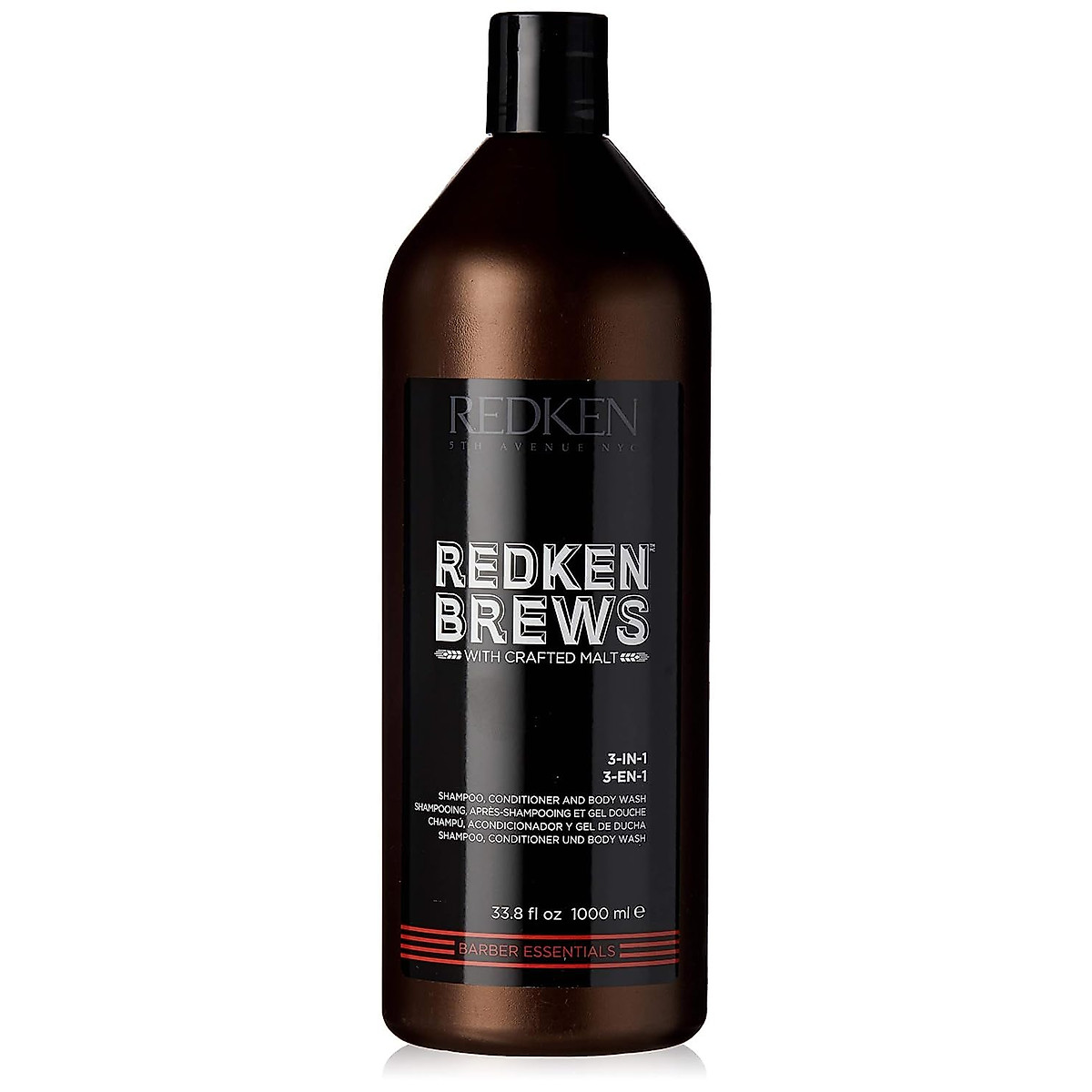 Redken Brews 3-In-1 Men's Shampoo, Conditioner, and Body Wash | Multi-Purpose Hair & Body Cleanser for Men | Moisturizes & Hydrates | All-In-One Soap for Everyday, Travel, and Gym