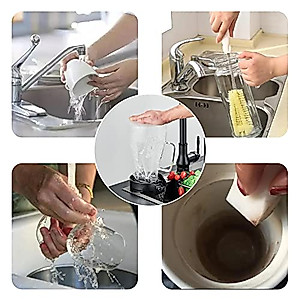 Cfeoerf Glass Rinser for Kitchen Sink Black Metal Kitchen Sink Glass Rinser Stainless Steel Sink Cup Washer Baby Bottle Rinser Bar Cup Washer Sink Attachment Automatic Flushing