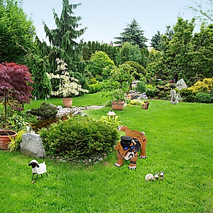 Peeing Dog Statue, Badass Tough Guy Bulldog Dog Ornaments with Glasses, Resin Desktop Crafts Decoration Gift for Children Family