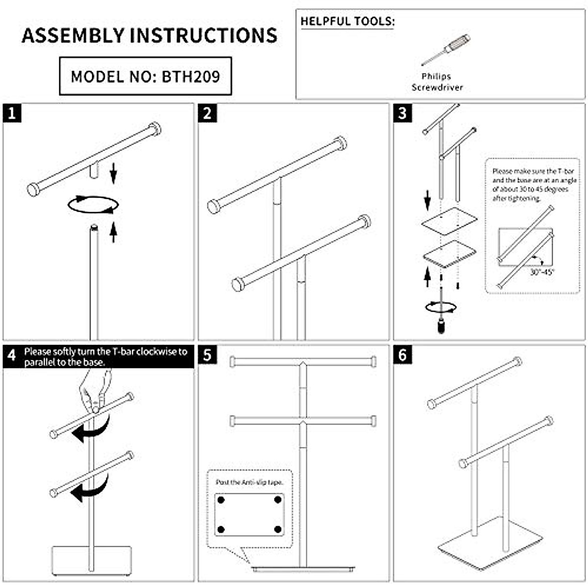 KES Hand Towel Stand for Bathroom Countertop Double-T Towel Holder Towel Rack with Square Base SUS304 Stainless Steel Brushed Finish, BTH209B-2