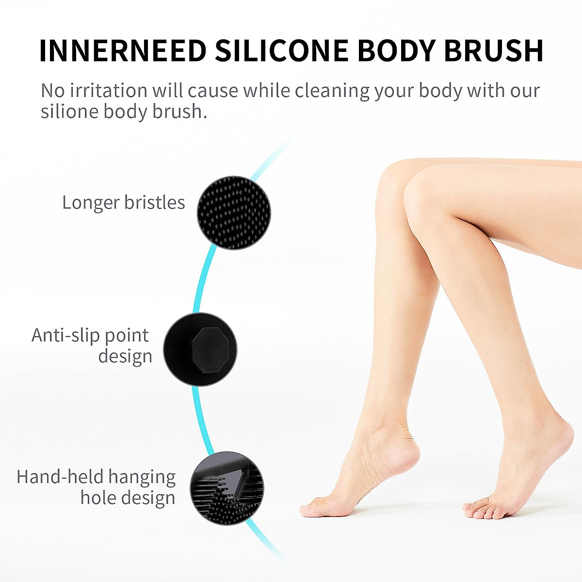 Silicone Body Scrubber, Body Scrubber, Loofah Exfoliating Body Scrubber, Body Scrubbers for Use in Shower, Shower Scrubber for Body, Silicone Loofah, Body Brush, Travel Must Haves, Mens Gifts