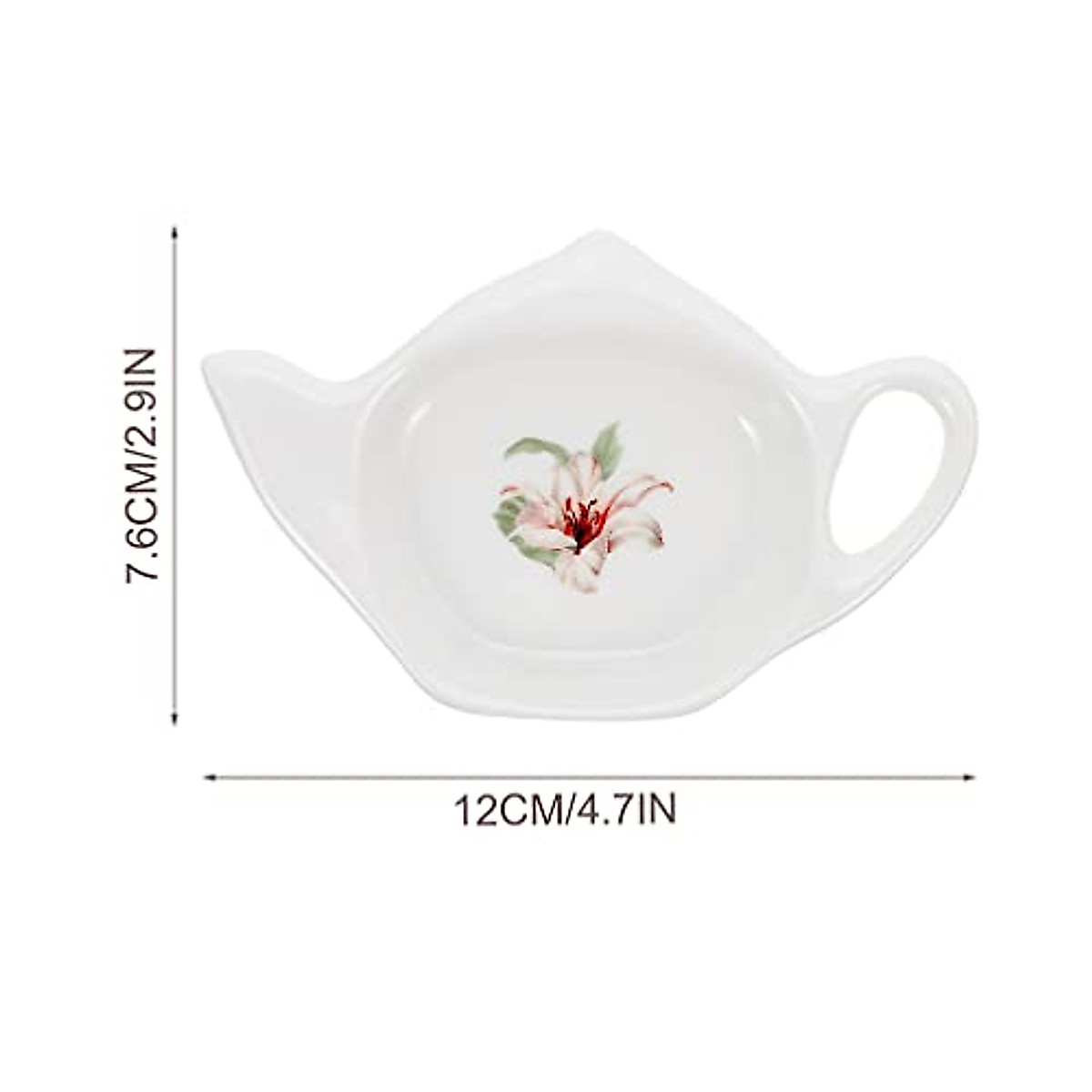 Tea Spoon Rest Jewelry Tray Ceramic Teabag Holder, Tea Bag Holder Teapot Shaped Resting Saucer Spoon Rests Teabag Saucer Seasoning Dish Loose Tea Dish Jewelry Organizer Stand