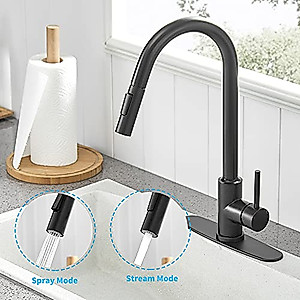 Touch Kitchen Faucet Sprayer Sink Smart Faucet with Pull Down Activated Black Faucet