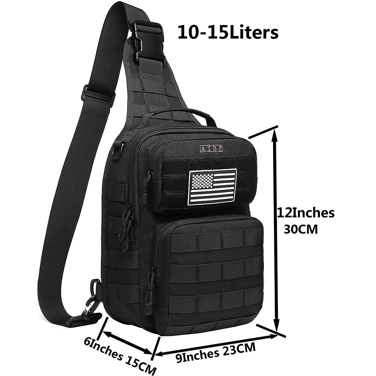 ATBP Tactical Sling Backpack With Holster Military Crossbody Bag for Men Single Shoulder Back Pack 10L