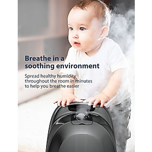 Humidifiers for Bedroom, Vycol 5.6L Smart Cool Mist Humidifier with Humidity Sensor & Timer for Large Room Home, Customized Humidity, Whisper Quiet Ultrasonic Air Vaporizer for Baby and Plants