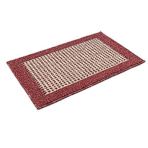 COSY HOMEER 28X18 Inch Washable Kitchen Rug Mats are Made of Polypropylene Square Rug Cushion Which is Anti Slippery and Stain Resistance,Red