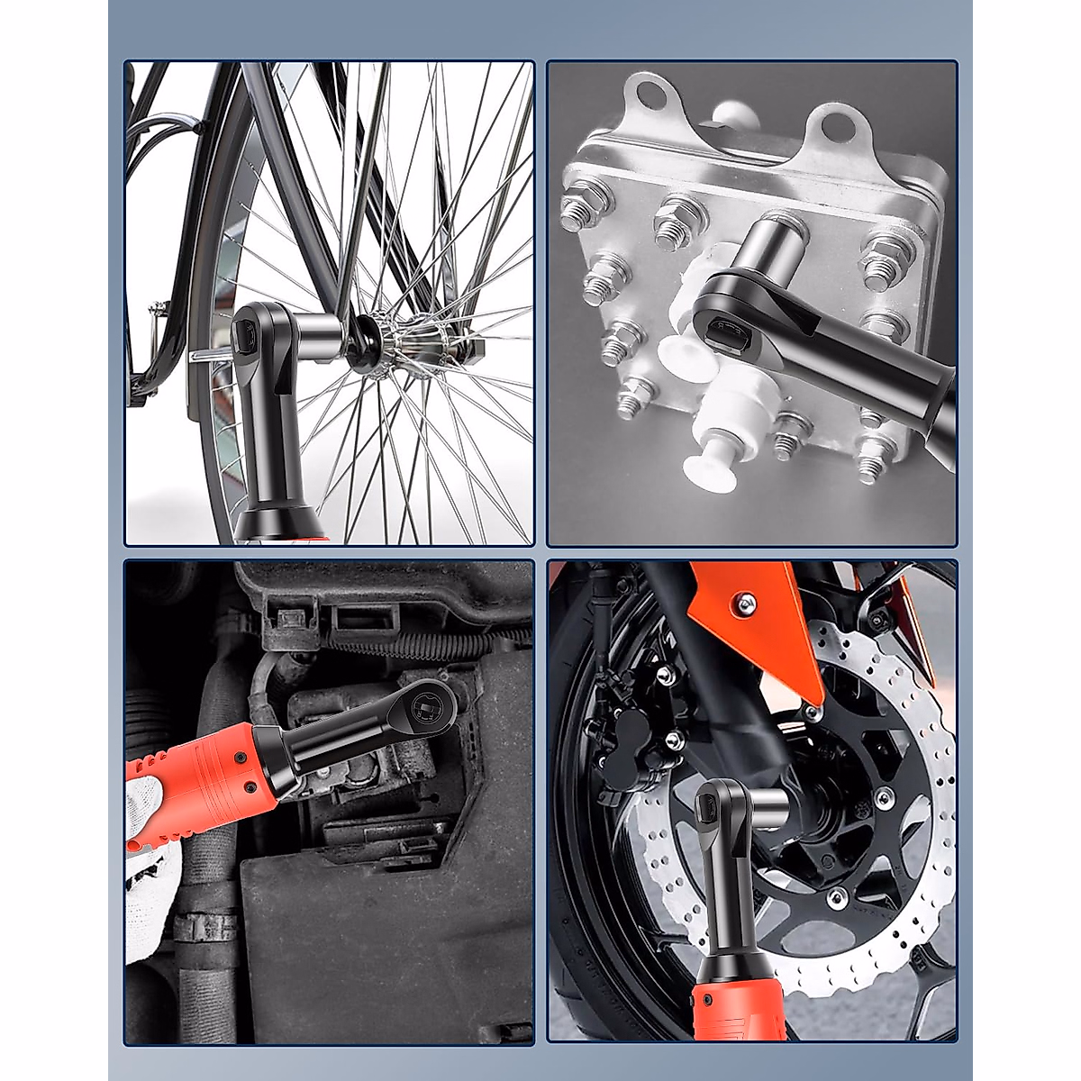 GCCSJ 3/8" Cordless Ratchet Wrench, 18V Cordless Ratchet Wrench, Electric Wrenches 45 FT-lbs 400RPM Electric Ratchet Wrench Set with 2 PCS 2000 Ah Lithium-Ion Battery, 7 Sockets and Charger