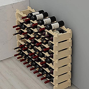 DlandHome 60 Bottle Capacity Stackable Storage Wine Rack 6-Tier Standing Bottles Wood Storage Shelf DUS-BY-WS002