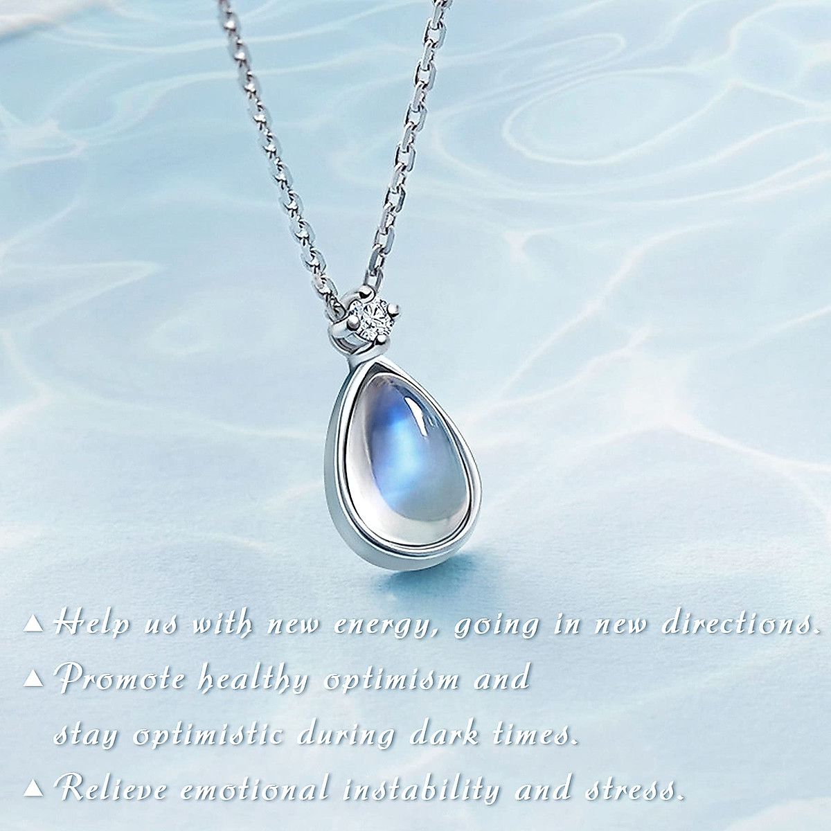 RINHOO FRIENDSHIP Moonstone Necklace for Women Inspirational New Geginnings Gifts for Women Graduation, Retirement, Miscarriage Mothers, Divorce Breakup Gifts for Women