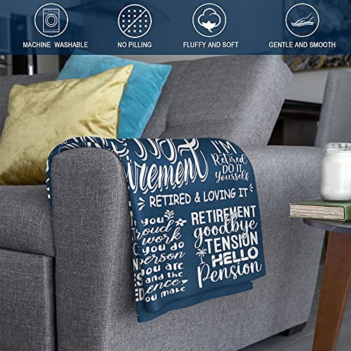 Retirement Gifts for Women/Men, Retirement Gifts for Women/Men, Funny Farewell Retirement/Retired Gifts for Coworkers, Going Away Gift, Goodbye Gifts for Coworkers Leaving Gift Blanket 60x50 in