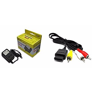 Video Game Accessories NEW POWER CORD AC ADAPTER FOR SUPER NINTENDO +SUPER NINTENDO AV CABLE BUNDLE