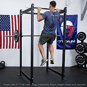 Titan Fitness T-3 Series Black Short Power Rack, 36in Depth, 1,100 LB Capacity Cage for Weightlifting and Strength Training