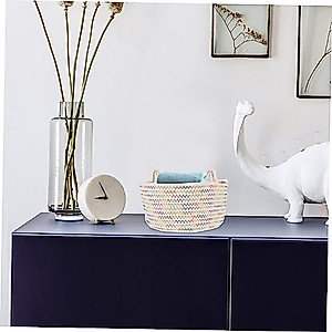 TOYANDONA 2 Pcs Storage Box Woven Rope Basket Cube Changing Table Toy Storage Organizer Small Cotton Baskets Woven Baskets Decorative Basket Children's Bags Baby Stackable Cotton Rope