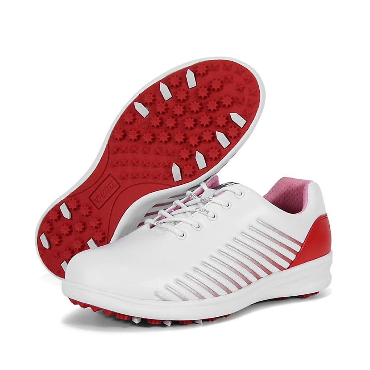 Ybberik Spikeless and Waterproof Golf Shoes for Women and Girls Red