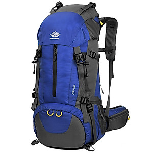 WoneNice 50L(45+5) Waterproof Hiking Backpack - Outdoor Sport Daypack with Rain Cover