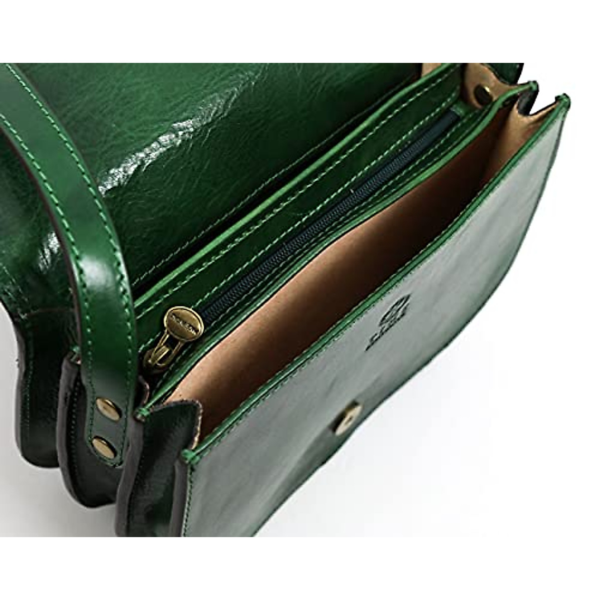 Time Resistance Leather Cross Body Bag for Women Shoulder Bag Messenger Purse (Green) - Gift Box Included