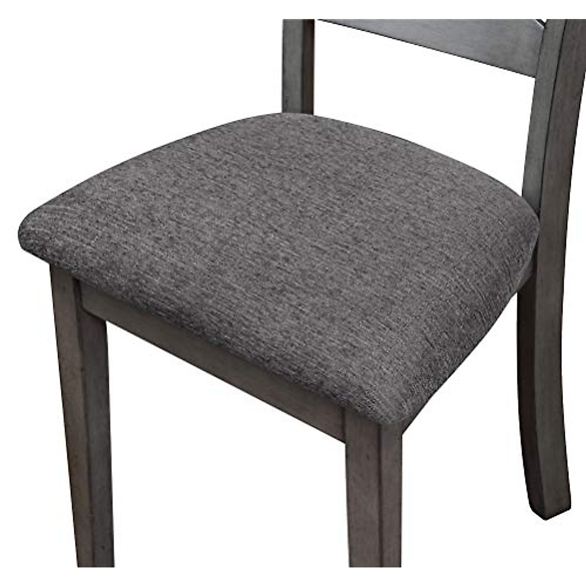 OSP Home Furnishings West Lake Dining Table Set, 5-Piece, Antique Finish Natural Top and Grey Base with Charcoal Fabric