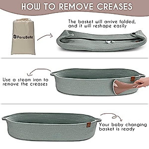 Baby Diaper Changing Basket for Baby Dresser, Moses Basket for Babies, Cotton Rope Diaper, Unisex Baby Moses Basket, Foam Diaper Changing Pad for Dresser, Changing Table Topper for Dresser…