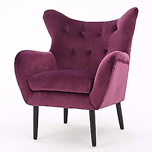 Christopher Knight Home Seigfried Velvet Arm Chair, Fuchsia
