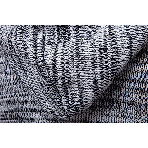 Maiyifu-GJ Men Long Knitted Cardigan Sweater Casual Lightweight Open Front Hooded Sweaters Slim Fit Knit Hoodies Sweatshirts (Grey,XX-Large)