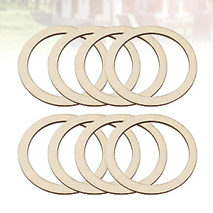 Ciieeo 50pcs Wreath Frames Unfinished Wood Pieces Rings Shape Round Wood Linking Rings Wooden Pieces for Floral Craft DIY Craft Making