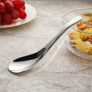 Soup Spoons, AOOSY 6 Pieces Stainless Steel Korean Spoons, Asian Soup Spoons, 6.3 inches Heavy Duty Asian Thick Short Handle Ramen Spoons for Soup Cereals, Chinese Spoon