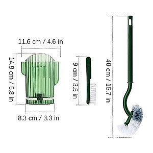 SAAKO 2 in 1 Toilet Bowl Brush Plastic Toilet Brush Creative Clear Holder Toilet Cleaner Brush Bathroom Decor Accessories