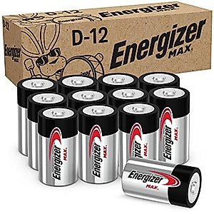 Energizer D Batteries, Max D Cell Battery Premium Alkaline, 12 Count