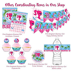 Glamour Girl Cupcake Kit - 24 Glamour Girl Cupcake Toppers and 24 Cupcake Wrappers - Glamour Girl Party Supplies - Glamour Girl Party Decorations - Cupcake