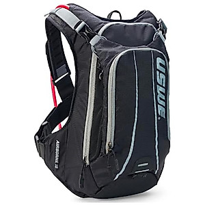 USWE Airborne - Hydration Pack with Hydration Bladder, Bounce Free Backpack for MTB, Cycling, Mountain Biking (15L, Black/Gray)