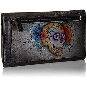 Anuschka Hand-Painted Genuine Leather Women's Three Fold Clutch - Butterfly Heaven