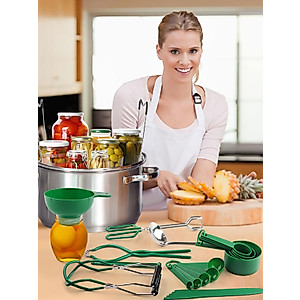 19PCS Canning Supplies Starter Kit, Kalolary Kitchen Canning Tools Canning Essentials Kit Home Canning Equipment Kit with Canning Rack Canning Tong Funnel Jar Lifter for Canned Fruit Vegetables Pickle