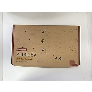 ZLemma Kids Knife Set for Real Cooking with Educational Ring & Panda Finger Guard for Boys & Girls Cutting, Kids Chef Knife Stainless Steel Blade for Kitchen Cutting-Cool-toned