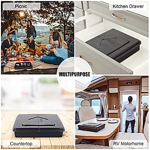 Goehiaul Silverware Organizer with Lid Silverware Tray for Drawer Countertop Utensil Organizer Cutlery Tray with Snap-on Lid