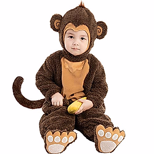 Spooktacular Creations Halloween Baby Monkey Costume with Toy Banana, Toddler Unisex Cute Little Halloween Dress Up, Animal Themed Party (12-18 months)