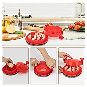 Chicken Shredder Shred Machine Chicken Shredding Tool Chicken Shredder Shred Machine Meat Shredder Meat Shredding Tool with Handles Non-skid Base Mat Suitable for Pulled Pork Beef Chicken 8inch Red