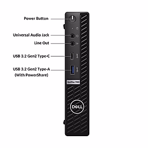 Dell OptiPlex 7080 Micro Form Factor Mini Business Desktop, Intel Core i5-10500T Processor, 16GB RAM, 2TB PCIe SSD, DisplayPort, RJ45, Wi-Fi 6, Type-C, Bluetooth, Windows 11 Pro, Black