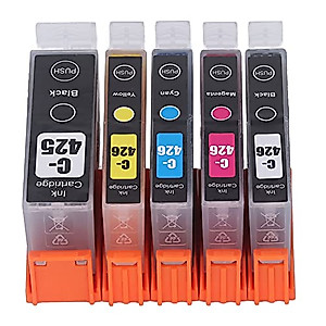 Inkjet Cartridge Replacement ABS Housing Ink Cartridge Accessories Multi Colors for PIXMA Hospital School Government (BK BK C M Y 5 Colors)