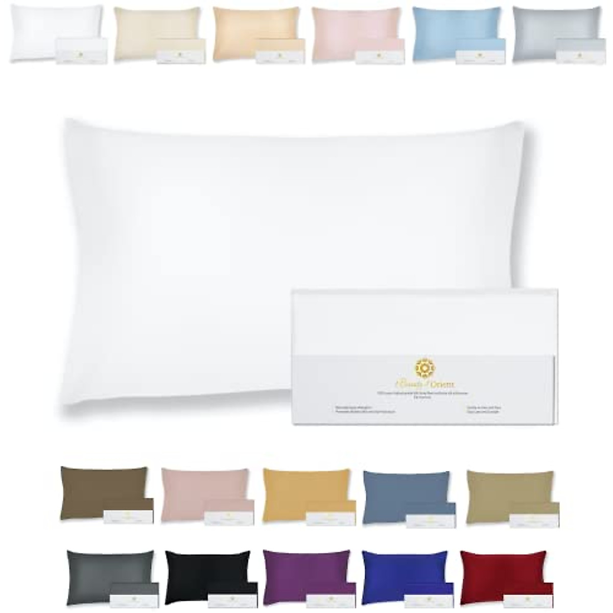 Beauty of Orient Silk Pillowcase for Hair and Skin, 19 Momme, Hidden Zipper, Premium Handcrafted Mulberry Silk Pillow Cases, Hypoallergenic (1pc King - 20" x 36", Natural Undyed White)