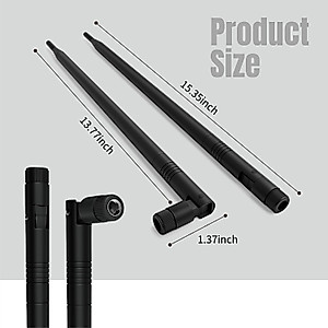 TNP 10 dBi WiFi Antenna - 2.4 GHz Antenna Network Compact Omni Directional RP SMA Connector for PC Desktop Computer Wi-Fi Router Camera Video Surveillance