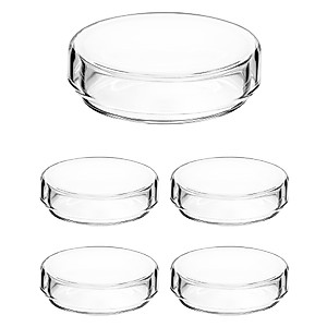 QWORK Glass Petri Dish Petri Plates with Lid, Thicken, 60mm x 18mm, 5 Pack
