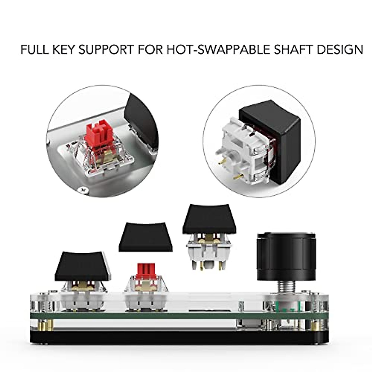 Zyyini 6 Keys Keyboard, Red Switch Full Key Custom Hot Swappable Mini Portable Keypad,One Handed Gaming Keyboard,Quick Copy and Paste Keyboard for PC Laptop,for Office, Game, Music, Media